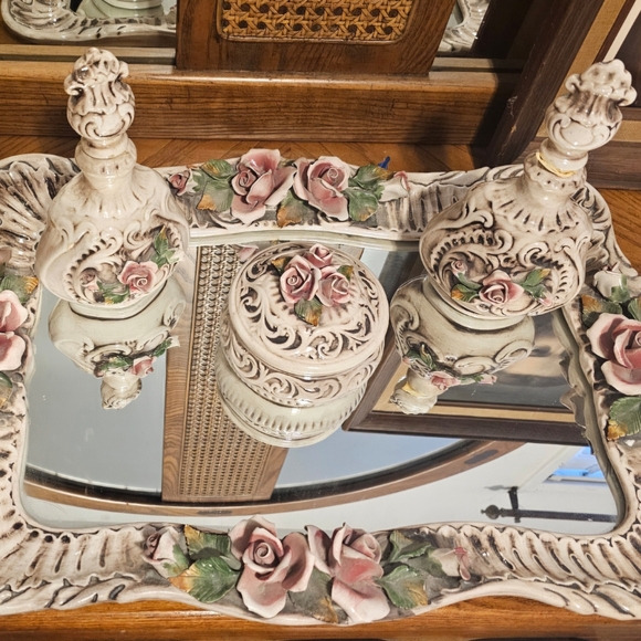 Other | Rarecapodimonte Porcelain 19th Century Vintage Vanity Set ...